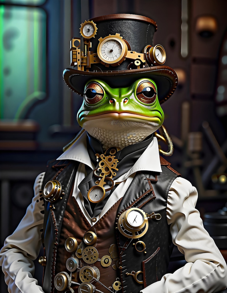 Steampunk Frogs, Digital Art - Instant Download - Etsy