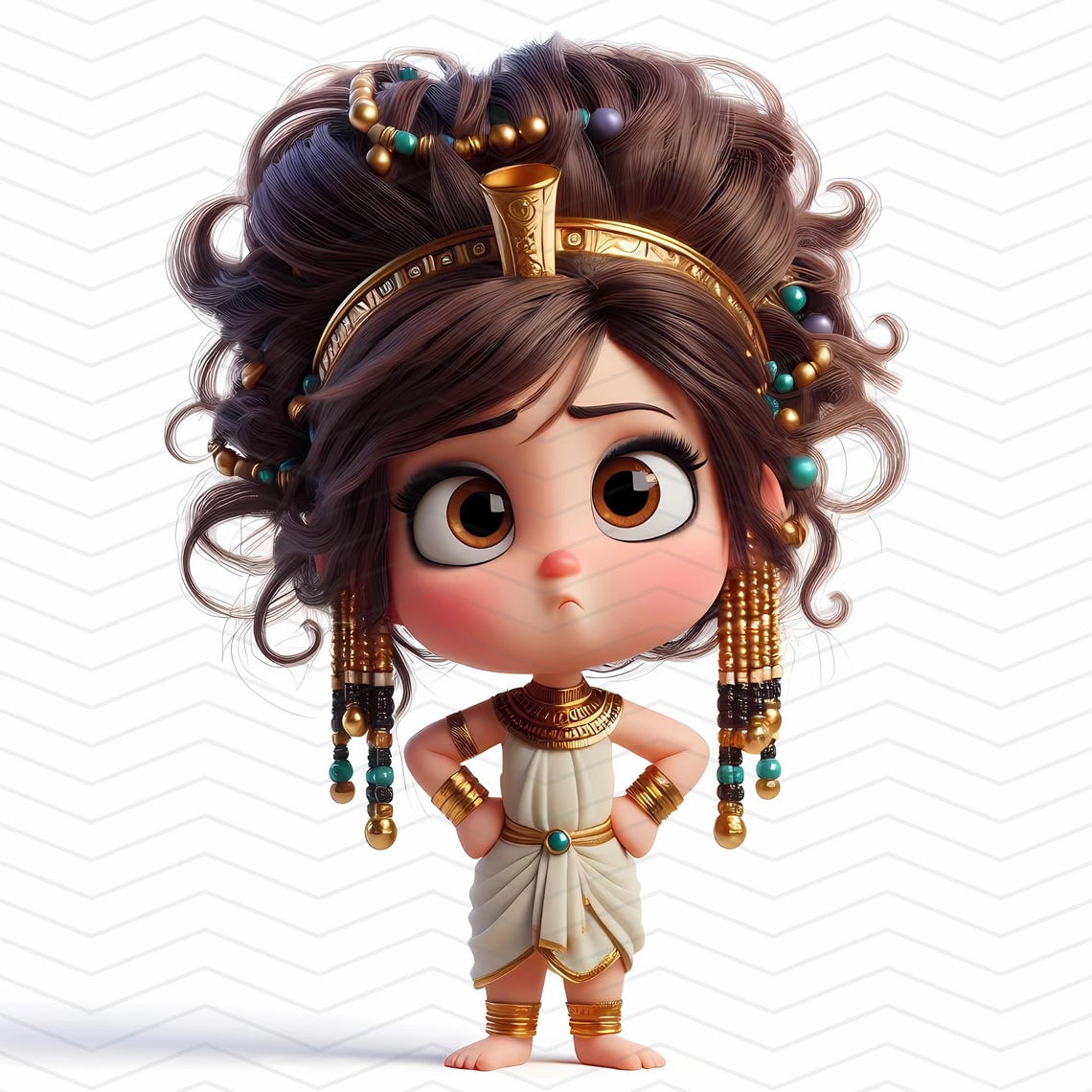 Whimsical Cleopatra Clipart Bundle – 12 Cute Ancient Egypt Princess ...