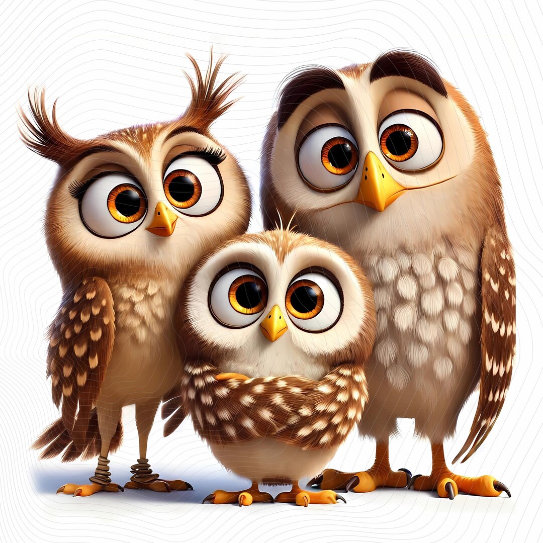 Owl Clipart Bundle - 12 Whimsical and Quirky Owls, Woodland Animal ...