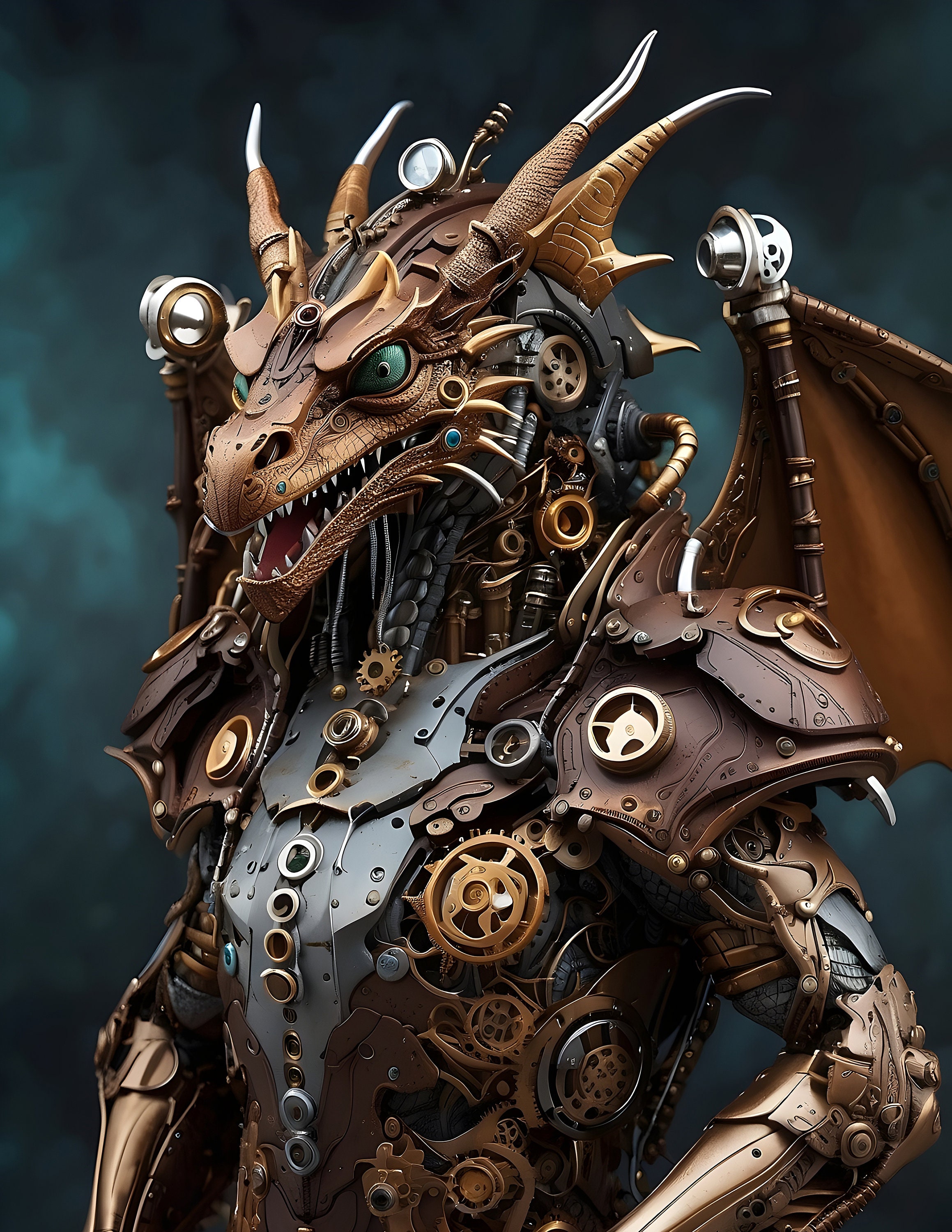 Steampunk Dragons, Digital Art Instant Download - Etsy