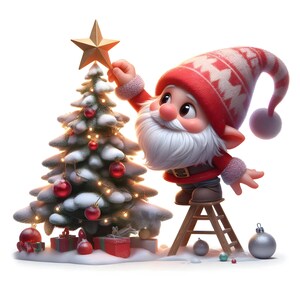 12 Christmas Gnome Clipart - Festive Holiday Digital Download 300 DPI ...