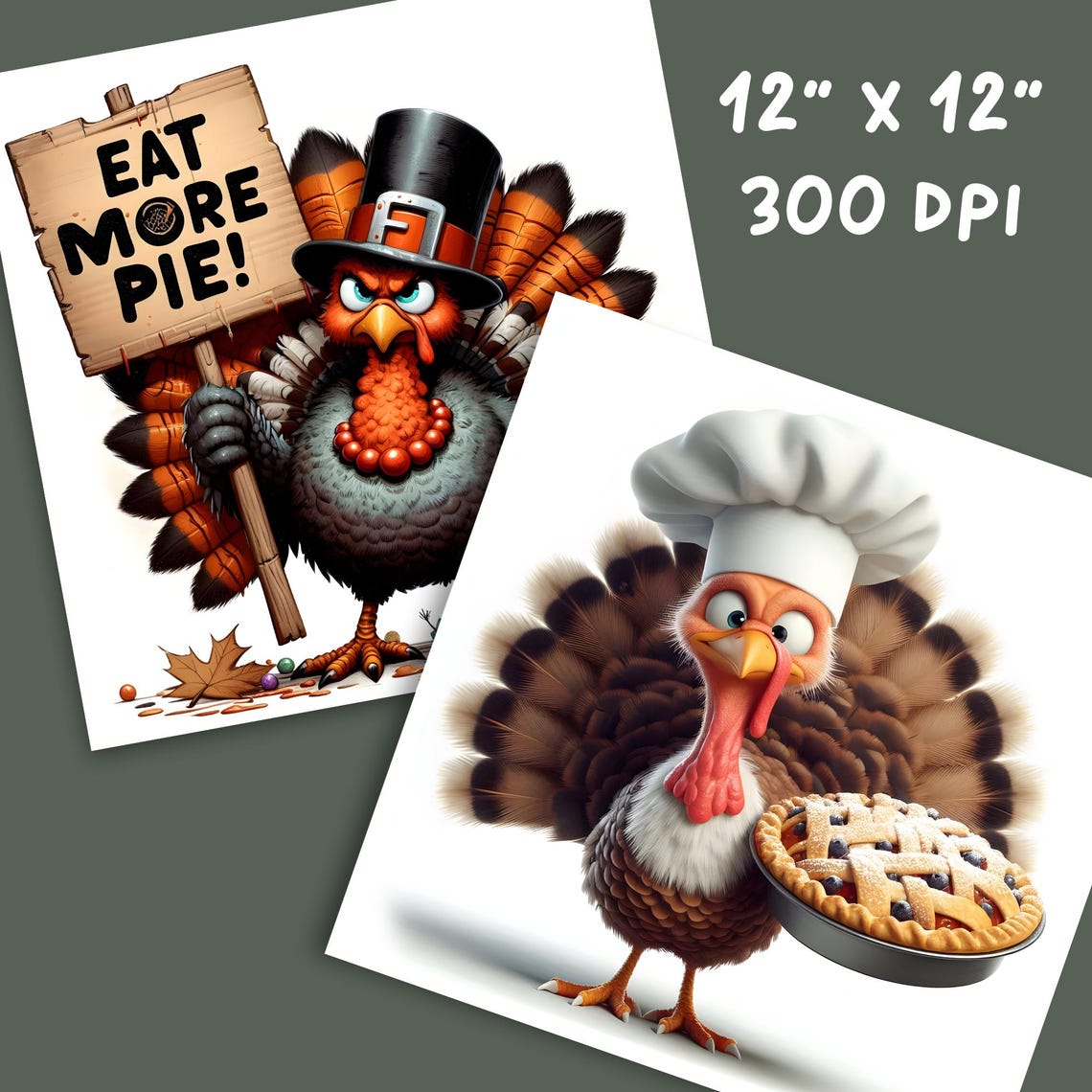 15 Quirky Thanksgiving Turkey Clipart - Fun Holiday Digital Download ...