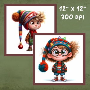 Watercolor Whimsical Christmas Clipart, Commercial Use, Cute Christmas ...