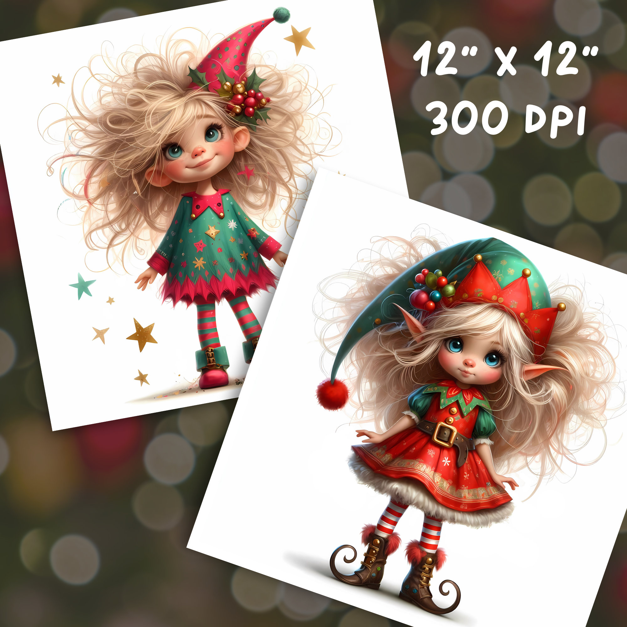 Quirky Girl Elf Clipart, Commercial Use, Whimsical Elf Clipart, 10 X ...
