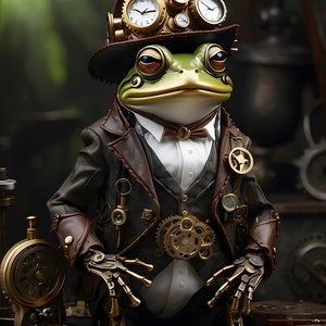 Steampunk Frogs, Digital Art - Instant Download - Etsy