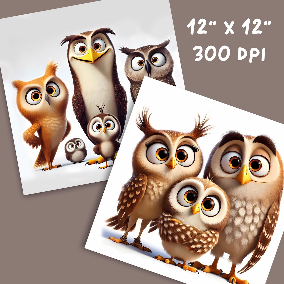 Owl Clipart Bundle - 12 Whimsical and Quirky Owls, Woodland Animal ...