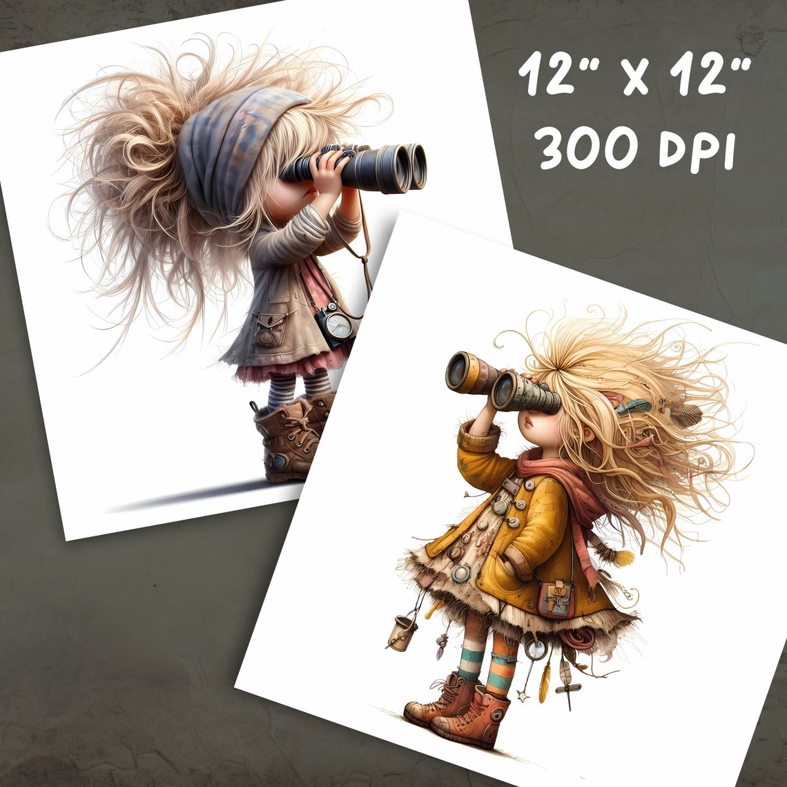 Quirky Girl Clipart, Commercial Use, Cute Whimsical Girl, 12x300 DPI ...