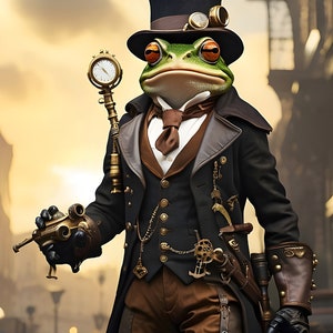 Steampunk Frogs, Digital Art - Instant Download - Etsy