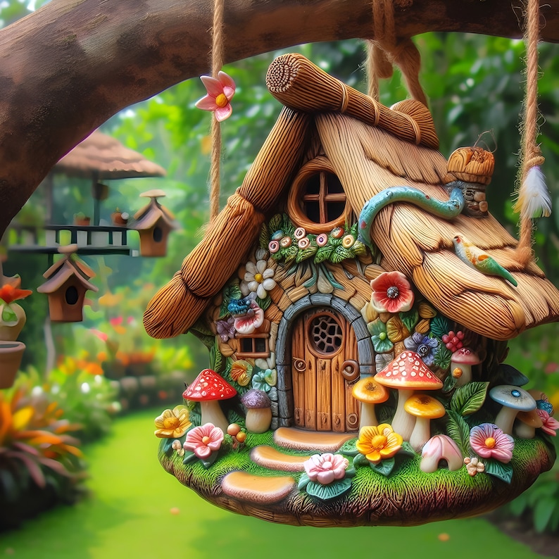 Whimsical Bird Houses, Whimsical Art, Cute Bird Art, 20 Printable High ...