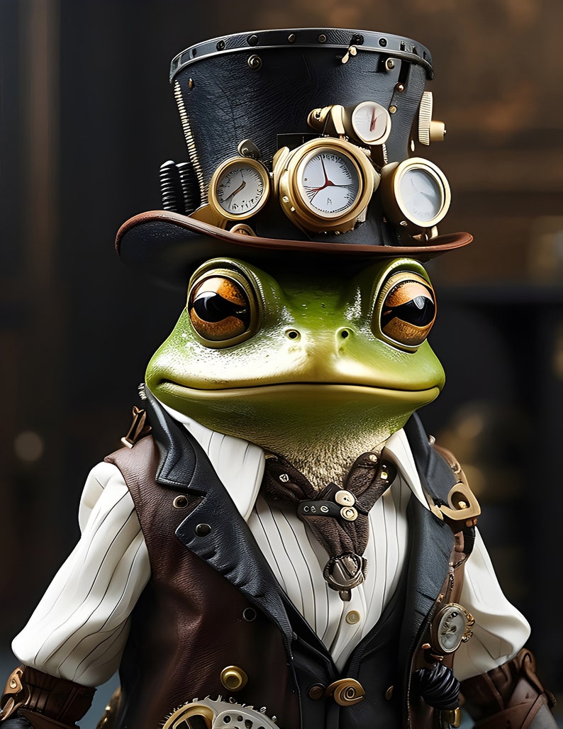 Steampunk Frogs, Digital Art - Instant Download - Etsy