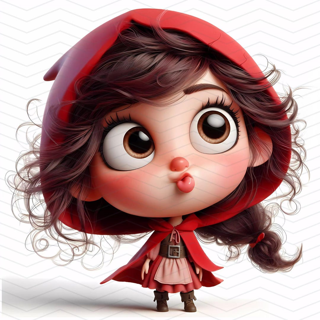 Little Red Riding Hood Clipart: Whimsical Girls Illustrations (digital ...