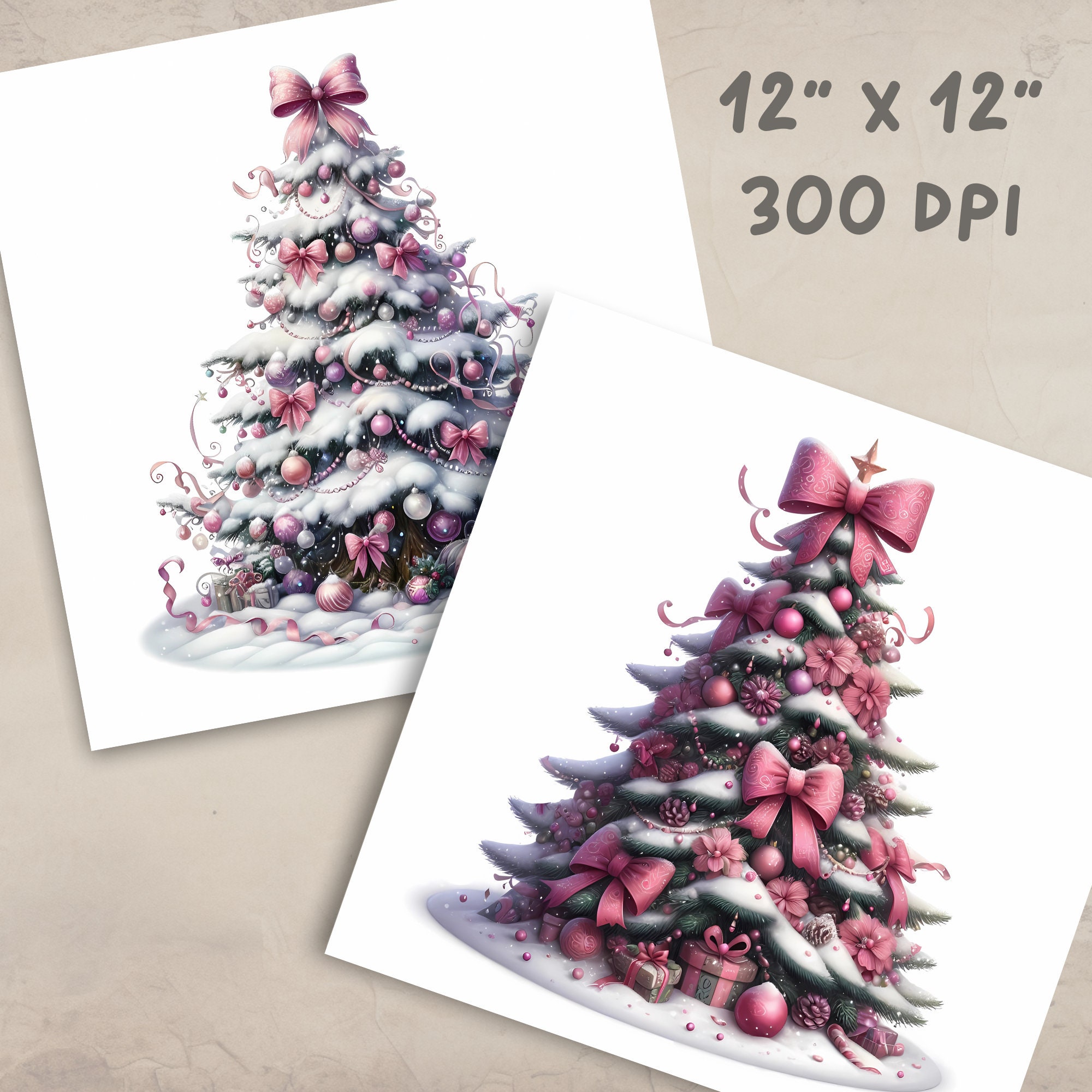 Quirky Christmas Tree Clipart, Commercial Use, Whimsical Christmas Tree ...