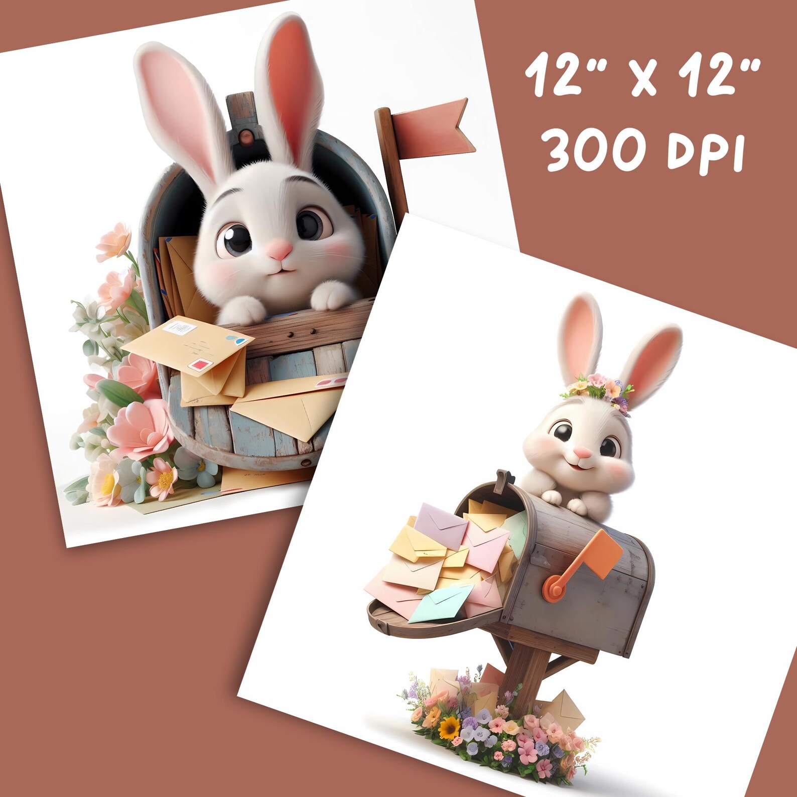 Easter Bunny Clipart: Quirky Mailbox Bunny Images (digital Download) - Etsy