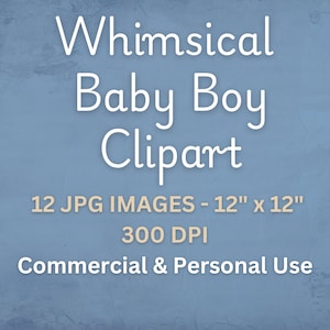 Whimsical Baby Boy Clipart, Cute JPG Images (commercial Use) - Etsy