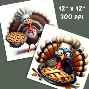 15 Quirky Thanksgiving Turkey Clipart - Fun Holiday Digital Download ...