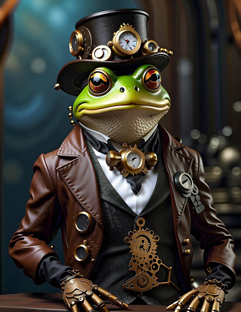 Steampunk Frogs, Digital Art Instant Download - Etsy