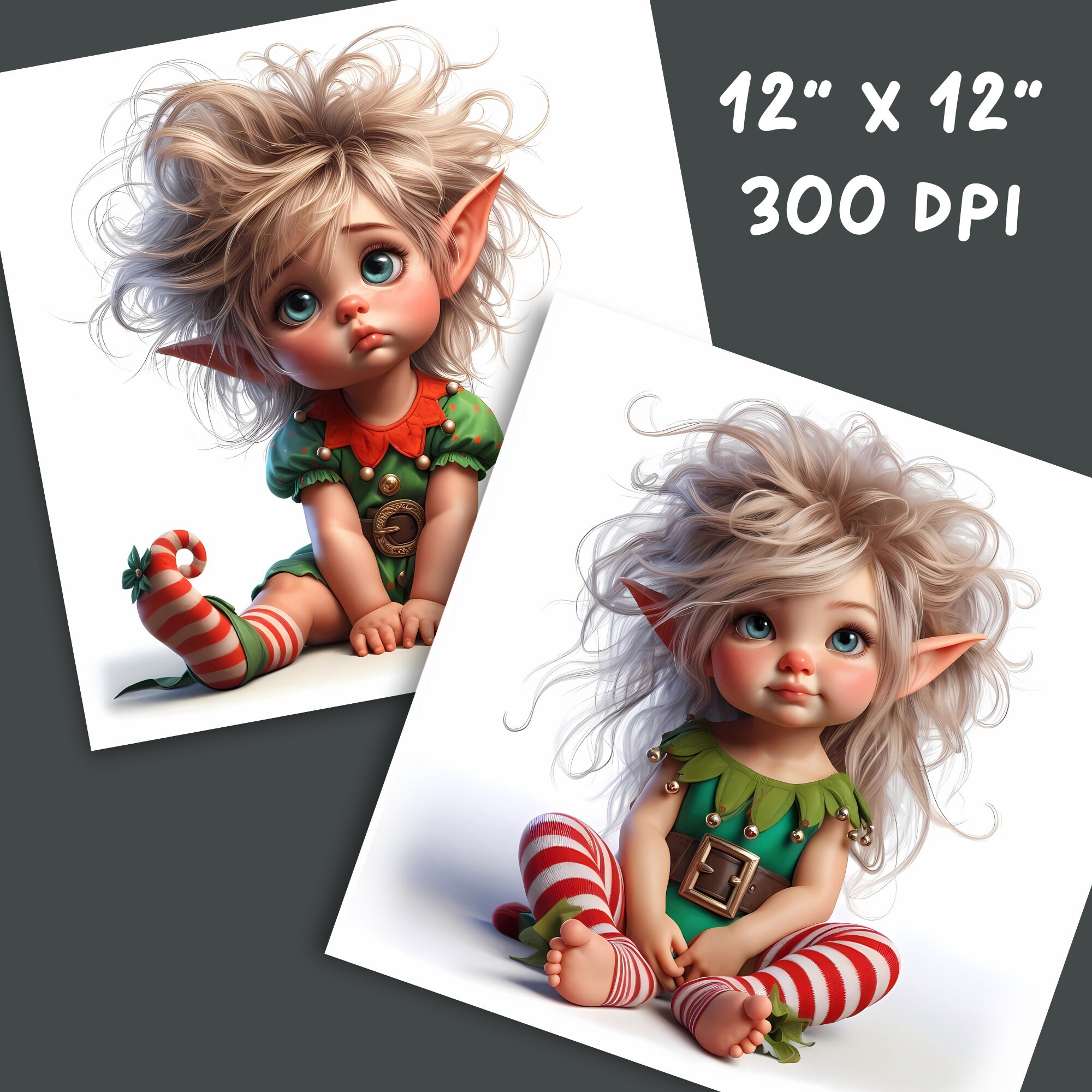 Quirky Baby Elf Clipart, Commercial Use, Whimsical Elf Clipart, 300 DPI ...