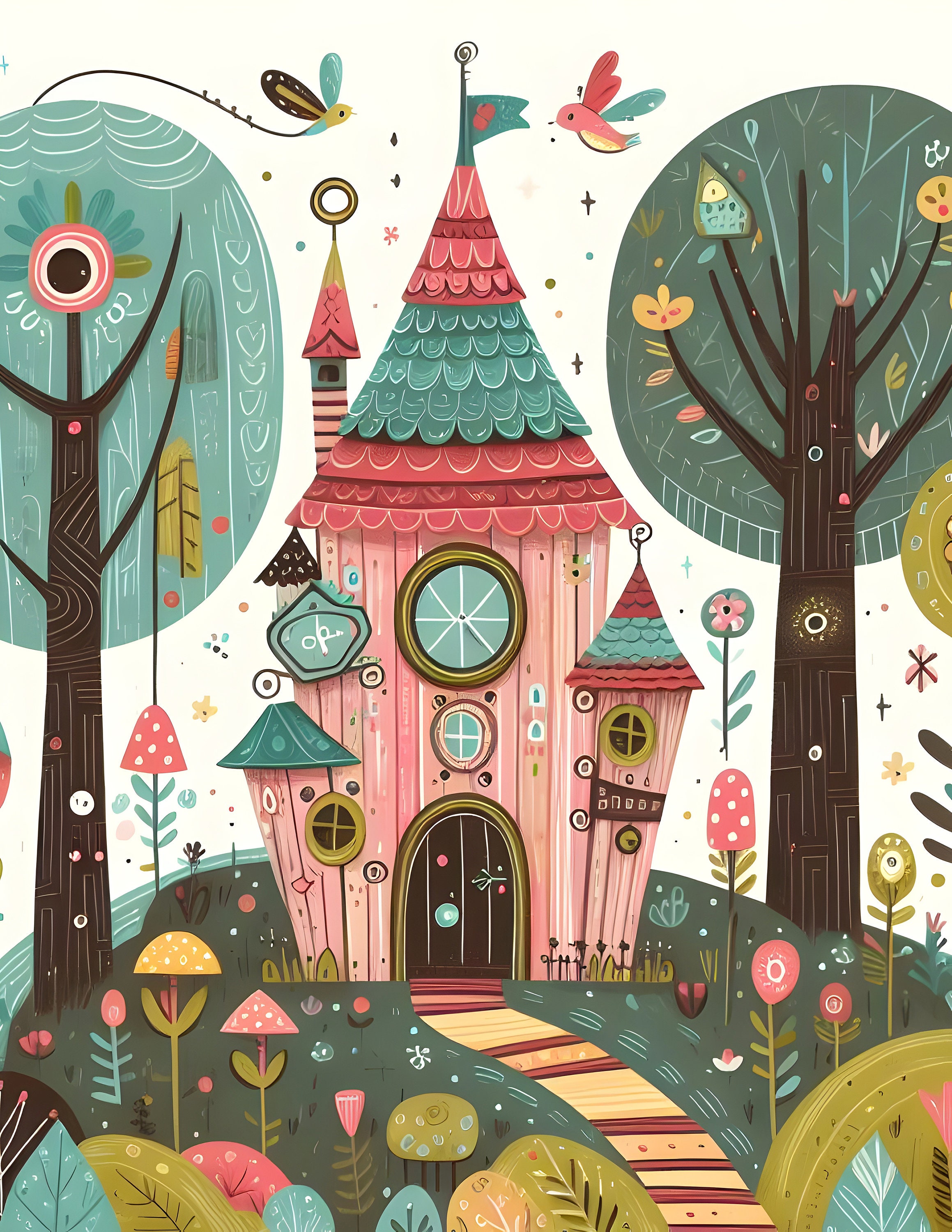 Digital Kit 60 Whimsical Fairy Tale Forest Images Digital Art Printable ...