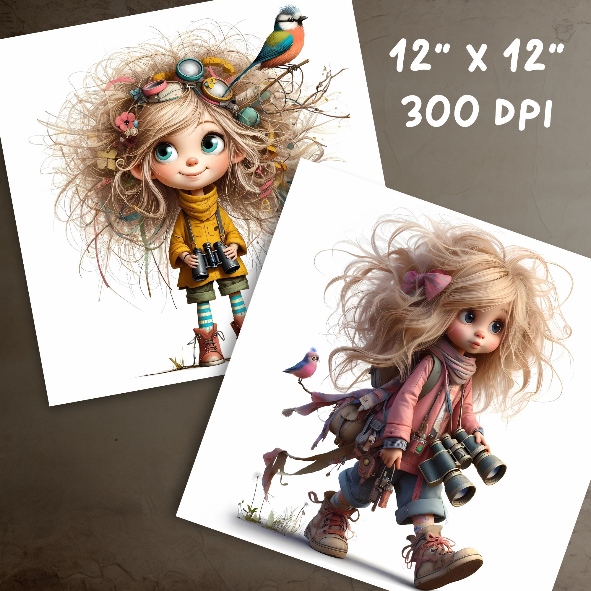Quirky Girl Clipart, Commercial Use, Cute Whimsical Girl, 12x300 DPI ...