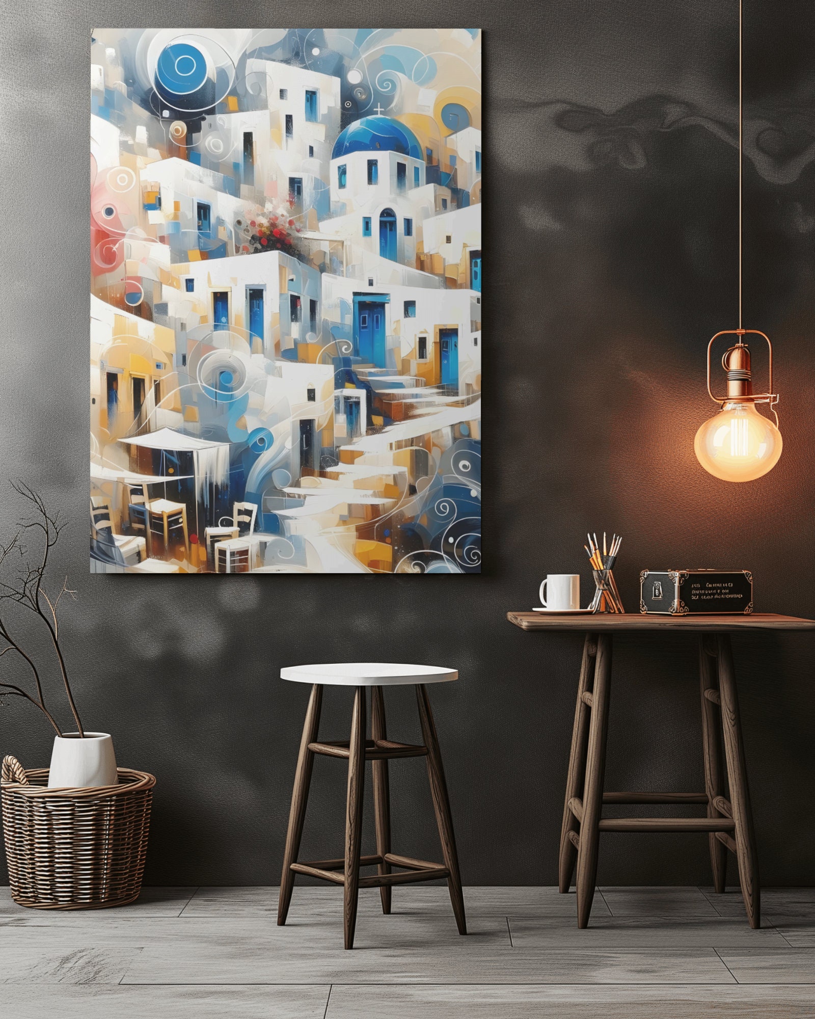 Greek Islands, Mykonos Travel, Greek Landscape, Modern Greek Art Print ...