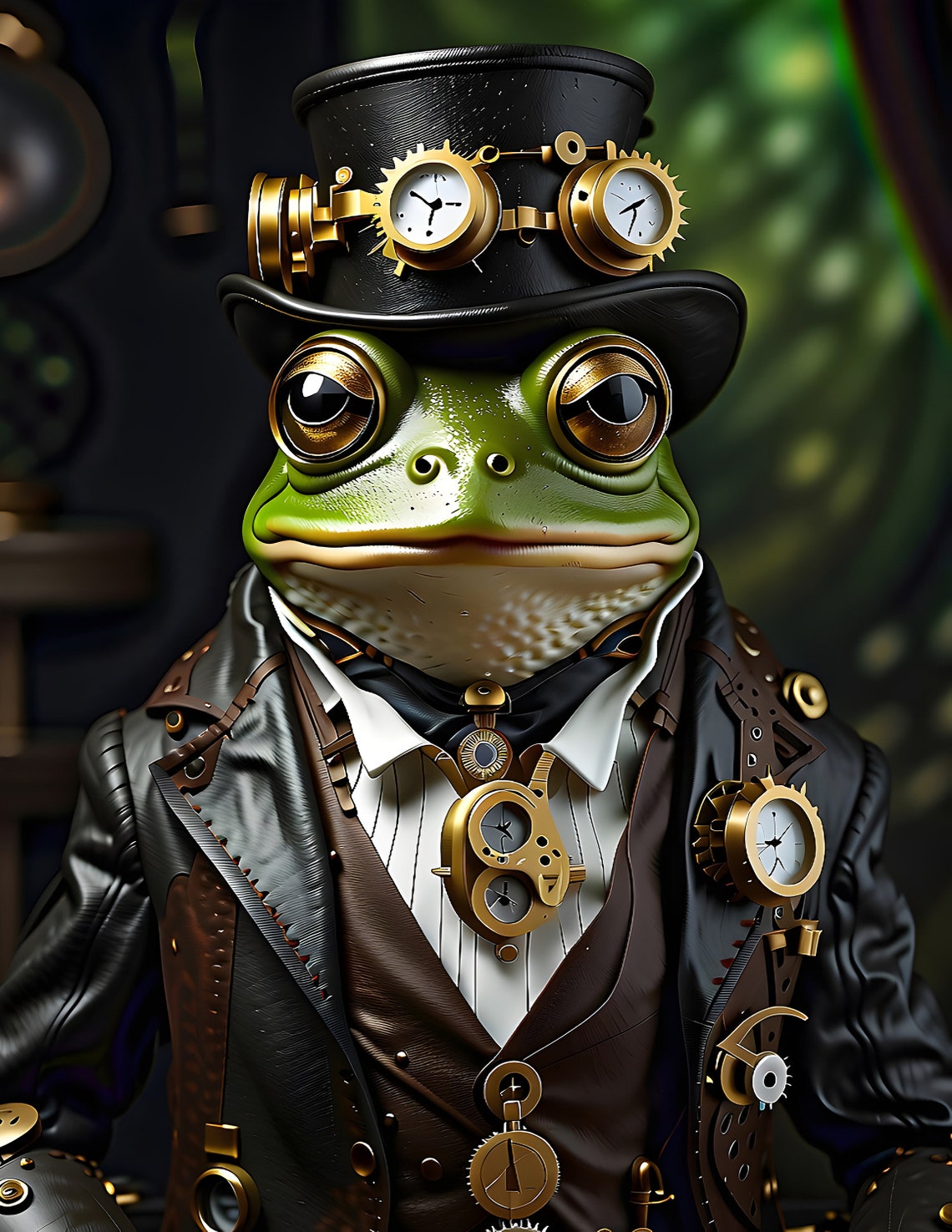 Steampunk Frogs, Digital Art Instant Download - Etsy