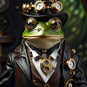 Steampunk Frogs, Digital Art - Instant Download - Etsy