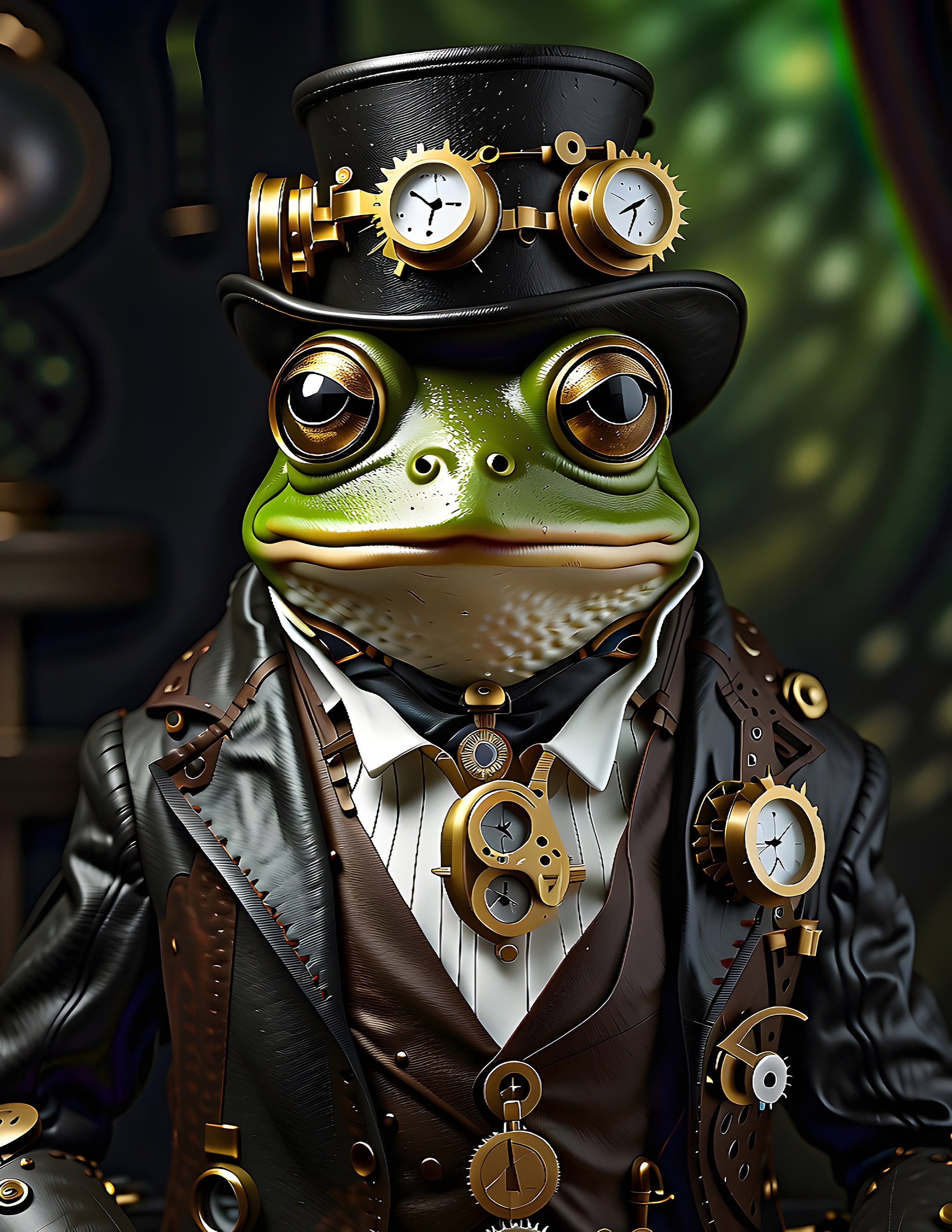 Steampunk Frogs, Digital Art - Instant Download - Etsy