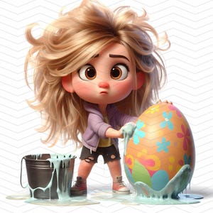 Whimsical Easter Clipart – Easter Egg Wash – Cute Digital Download for ...