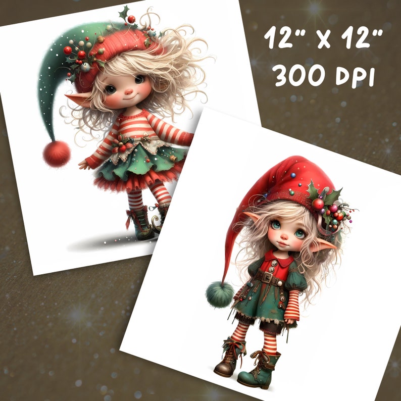 Quirky Girl Elf Clipart, Commercial Use, Whimsical Elf Clipart, 10 X ...