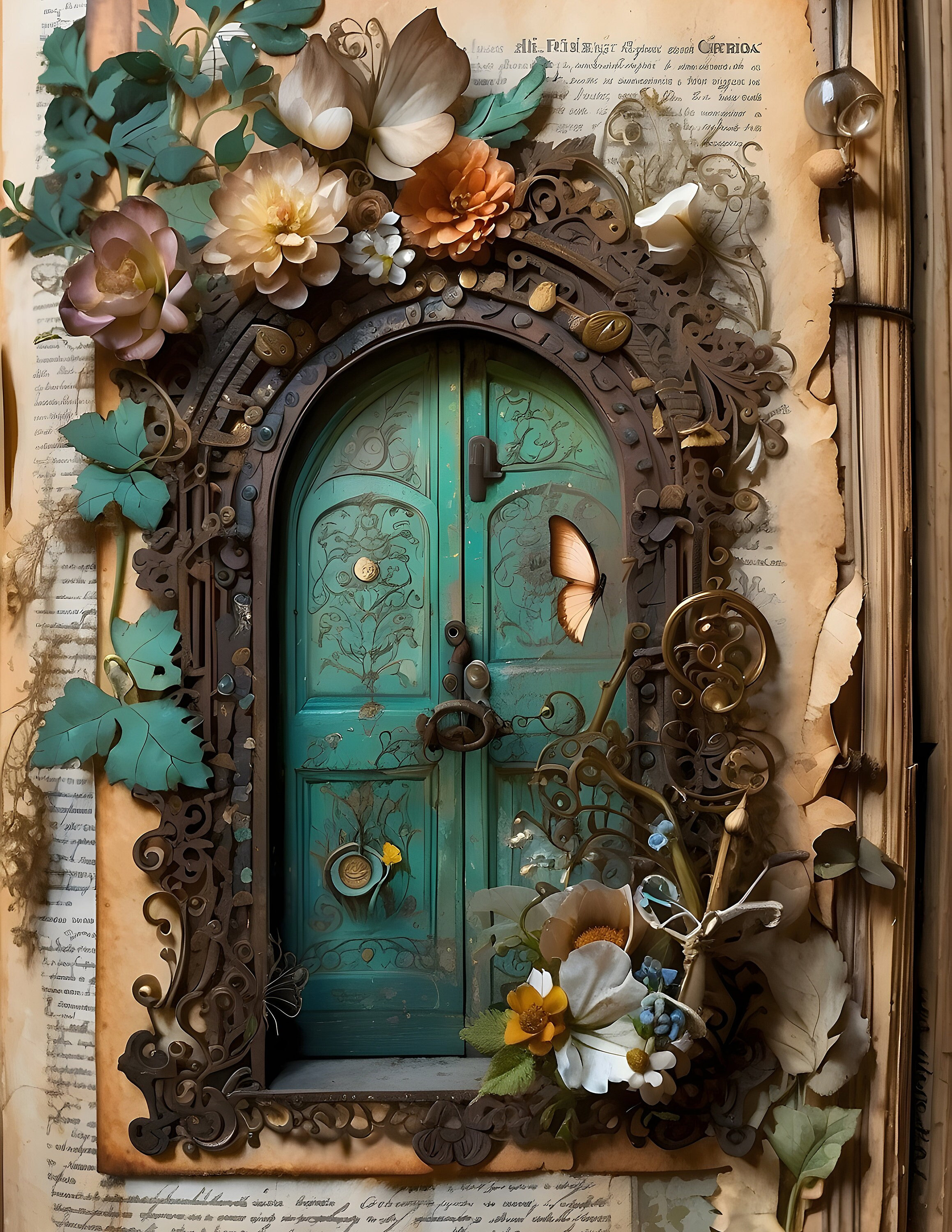 Vintage Enchanted Doorways, Nostalgic Ephemera Collection for Memory ...