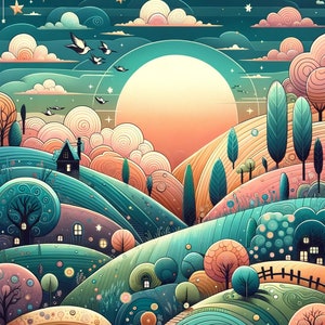 Enchanting and Whimsical Landscape Digital Art - Instant Download - Etsy
