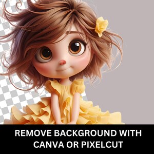 Whimsical Girl Clipart: Ruffled Dress Fashion Illustrations (digital ...