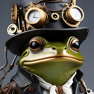 Steampunk Frogs, Digital Art - Instant Download - Etsy