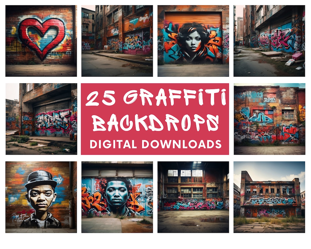 Graffiti Photography Backdrops Bundle, High Resolution Studio ...