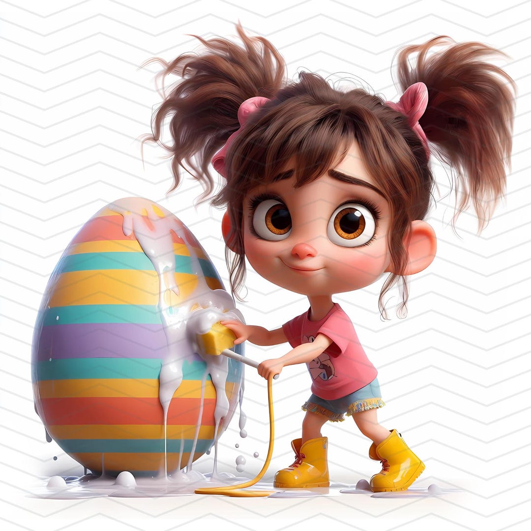 Whimsical Easter Clipart – Easter Egg Wash – Cute Digital Download for ...