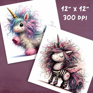15 Quirky Unicorn Clipart, Commercial Use, Whimsical Unicorn Clip Art ...