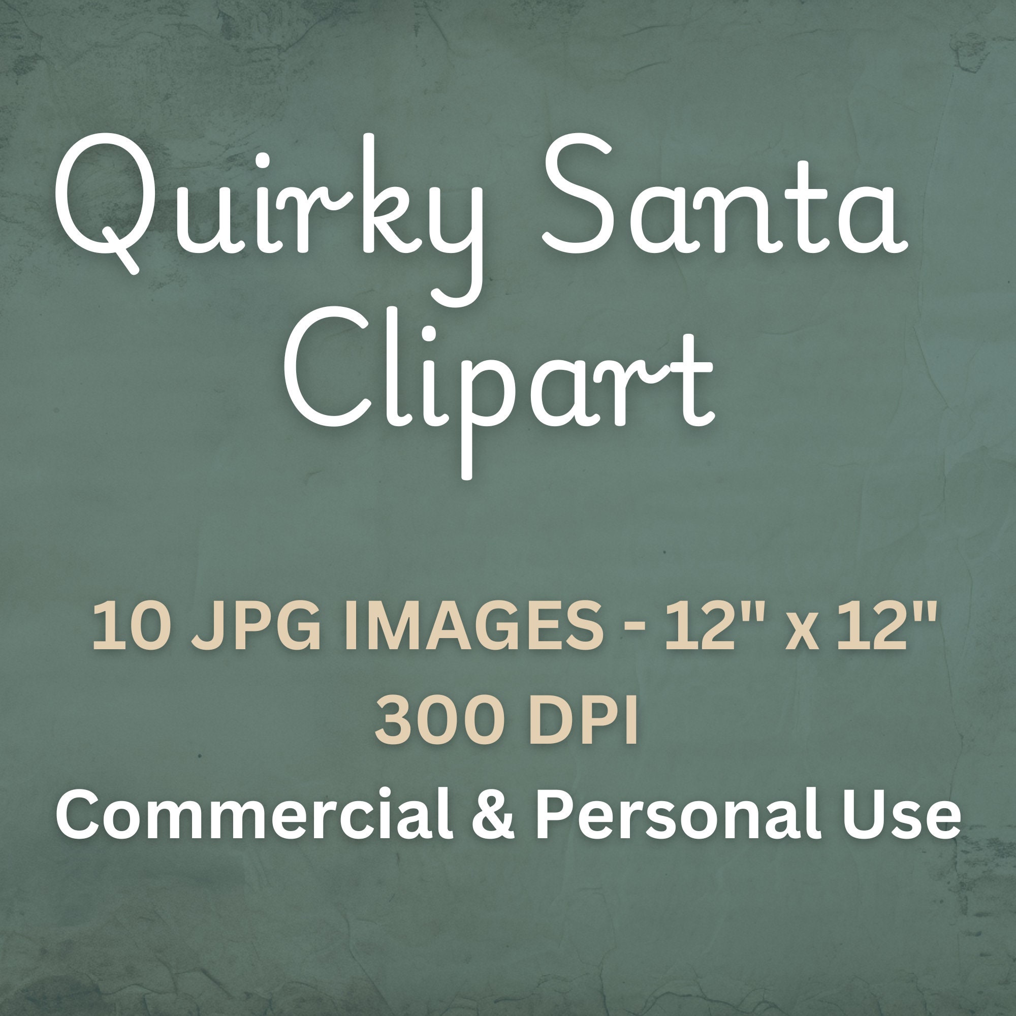 10 Quirky Santa Clipart, Commercial Use, Whimsical Santa Clipart, 300 ...