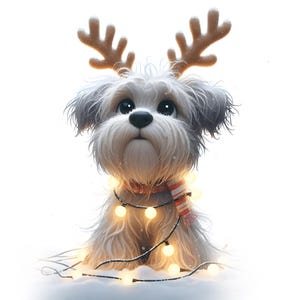 12 Christmas Dog Clipart - Festive Holiday Digital Download 300 DPI for ...