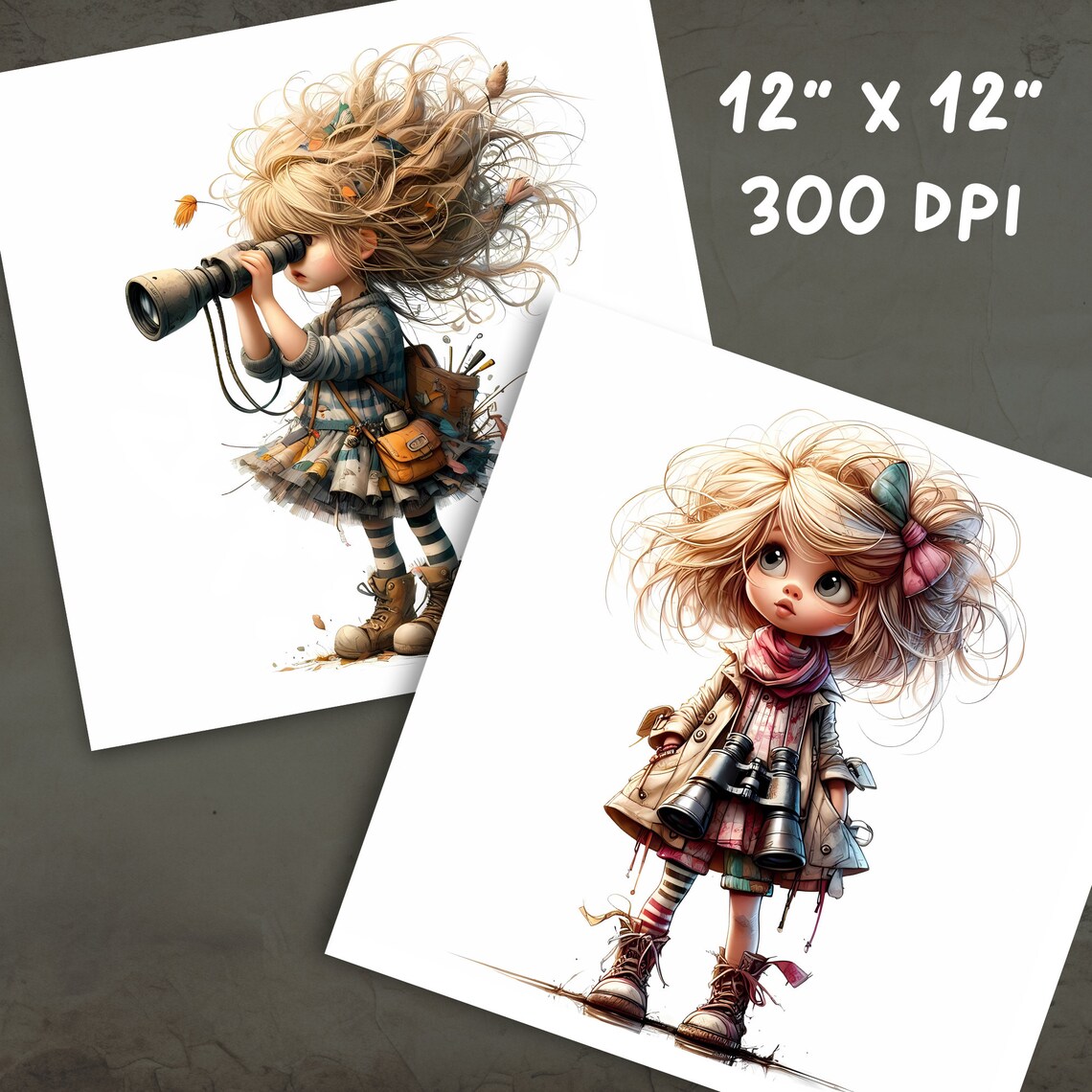 Quirky Girl Clipart, Commercial Use, Cute Whimsical Girl, 12x300 DPI ...