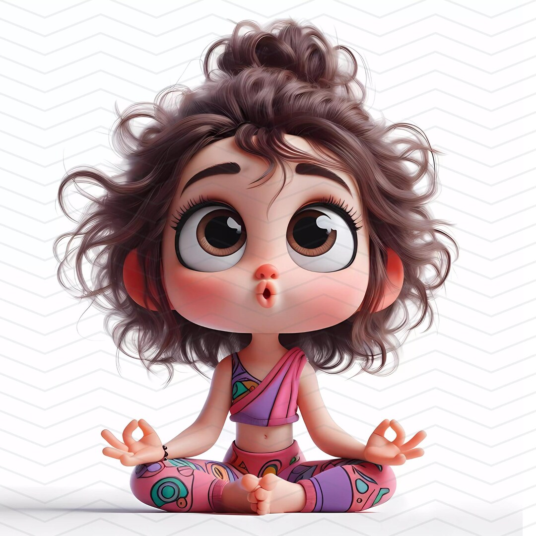 10 Whimsical Yoga Poses Clipart | Quirky Mindfulness Illustrations ...