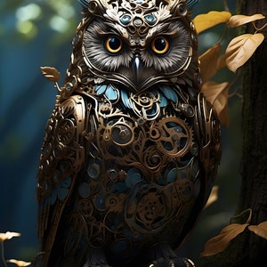 Steampunk Vintage Owls, Digital Art - Instant Download - Etsy