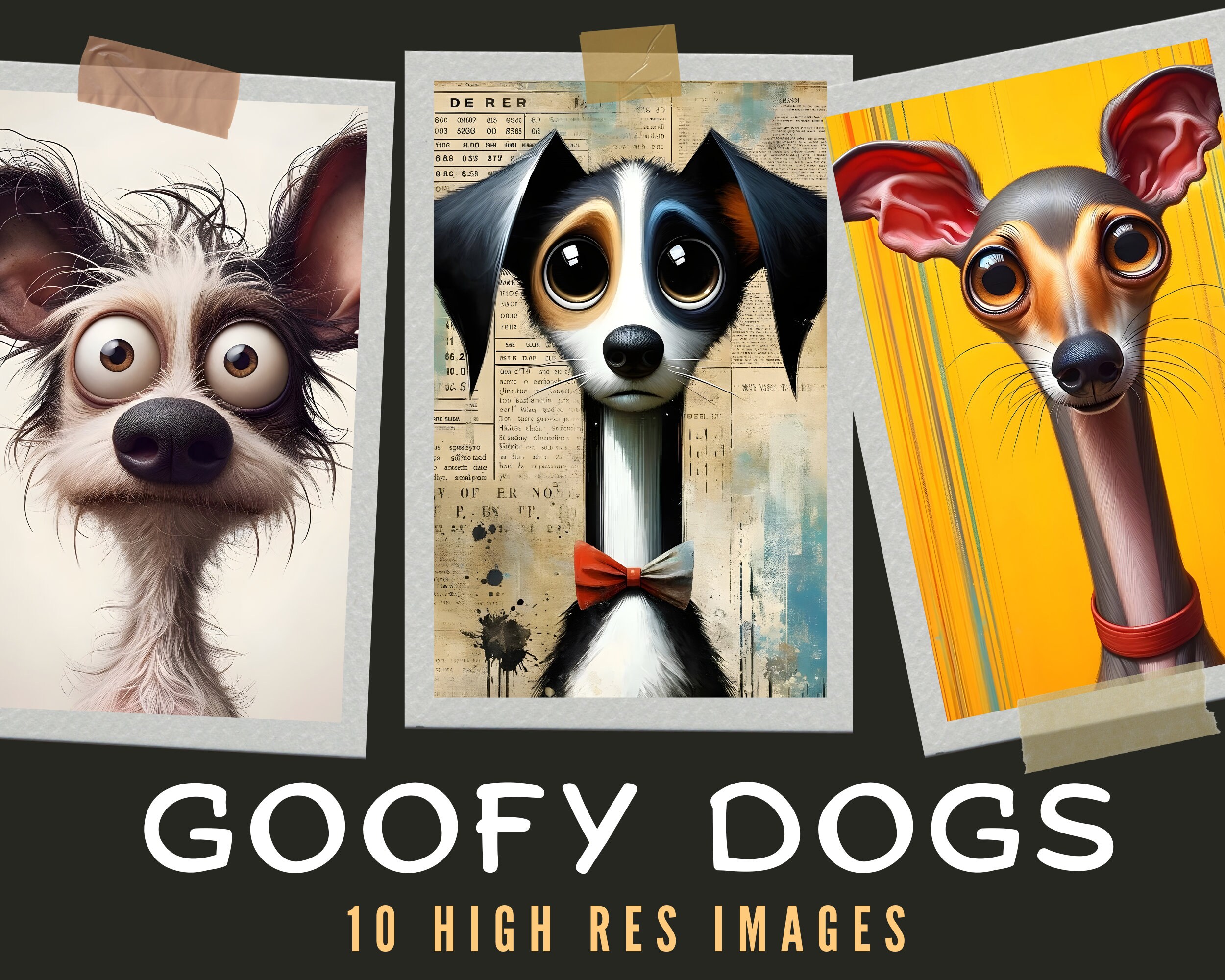 10 Goofy Dog Printables, Funny Dog Images, 300dpi, Printable Download ...