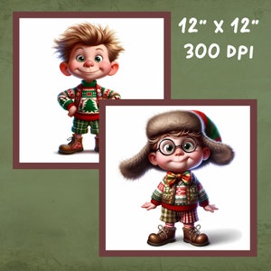 Watercolor Whimsical Christmas Clipart, Commercial Use, Cute Christmas ...