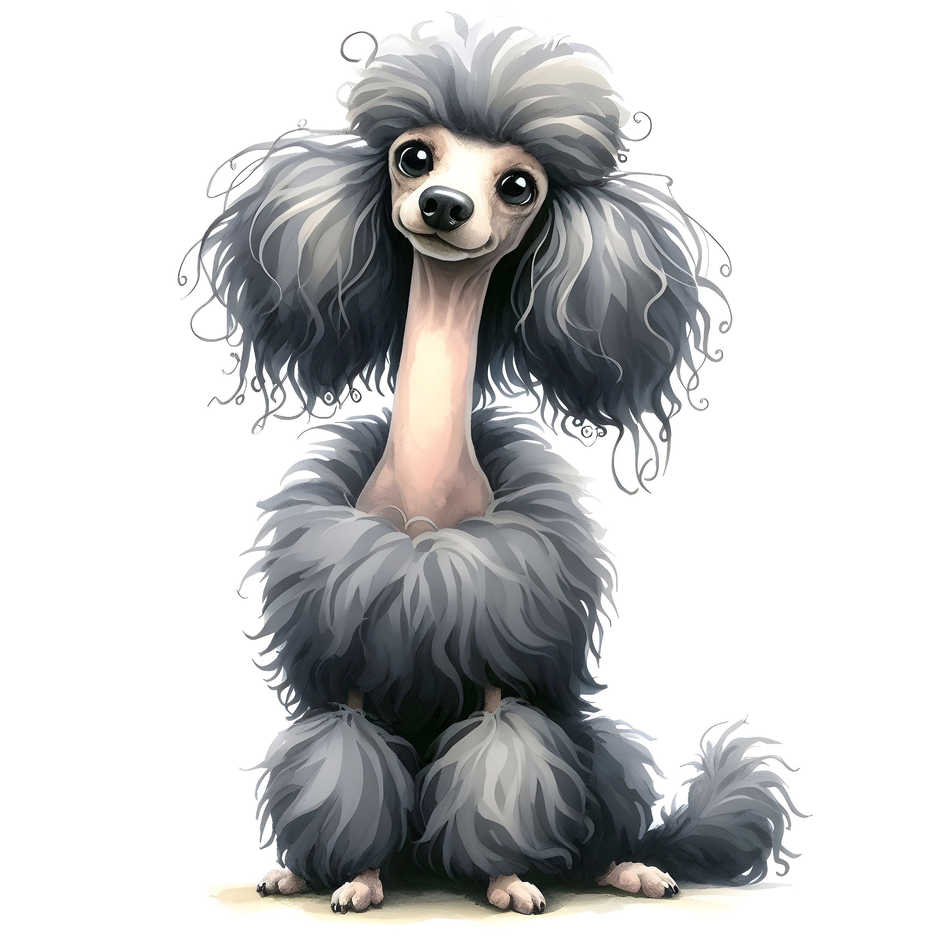 15 Cute & Quirky Poodle Clipart, Cute Fluffy Poodles, Digital Clipart ...