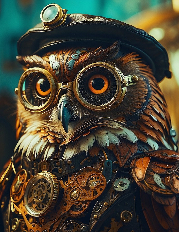 Steampunk Vintage Owls, Digital Art Instant Download - Etsy