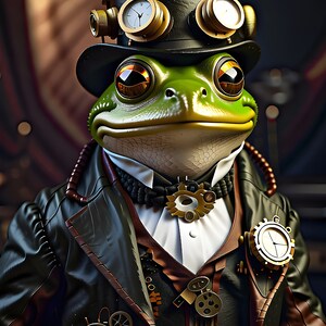 Steampunk Frogs, Digital Art - Instant Download - Etsy