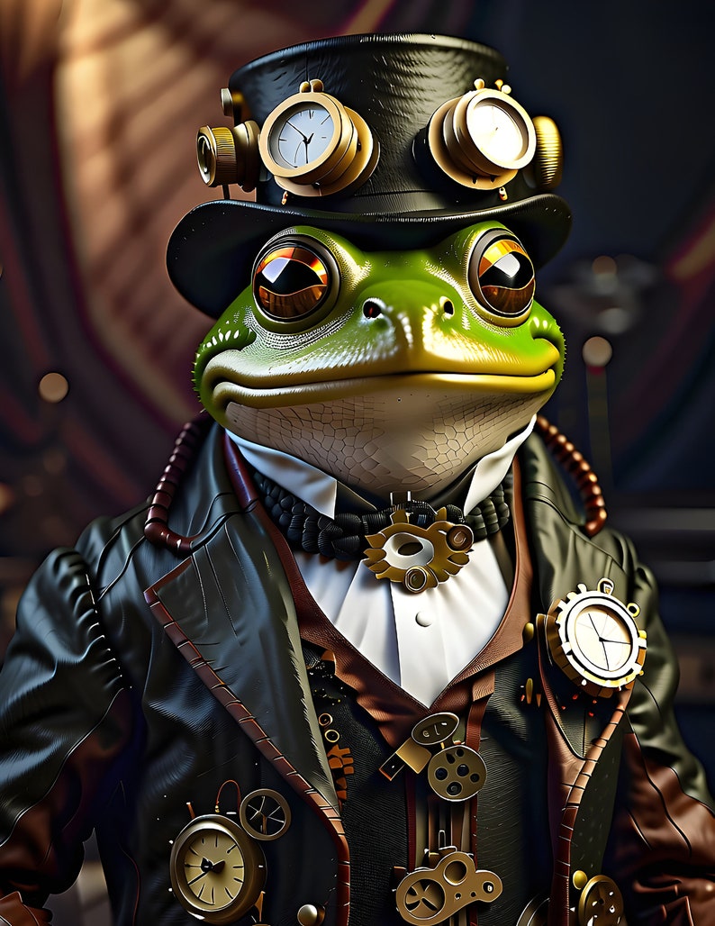 Steampunk Frogs, Digital Art - Instant Download - Etsy