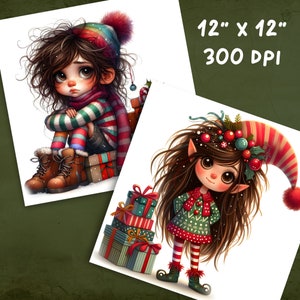 10 Quirky Girl Clipart, Commercial Use, Cute Whimsical Girl, 300 DPI ...