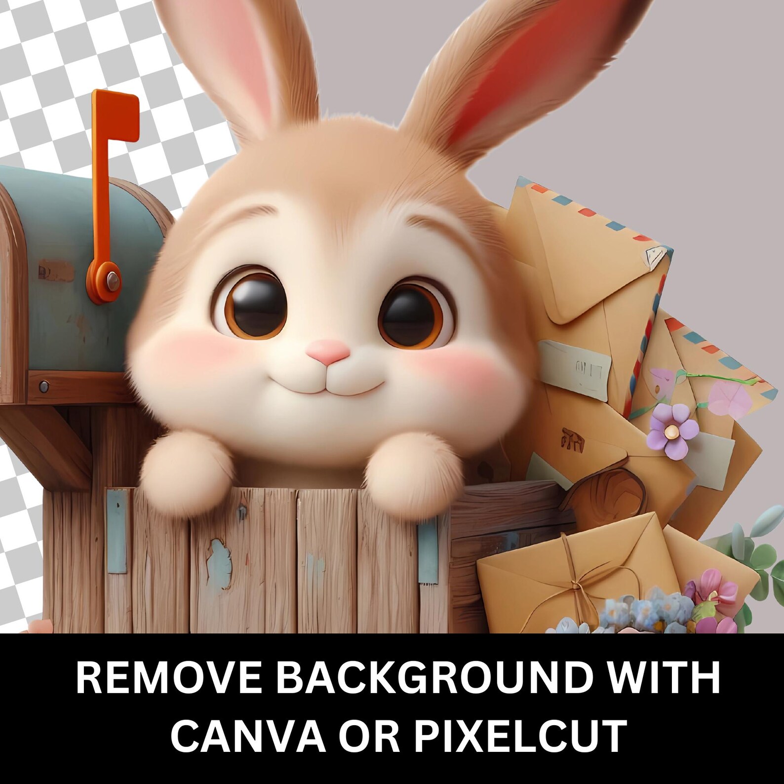 Easter Bunny Clipart: Quirky Mailbox Bunny Images (digital Download) - Etsy