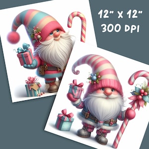 Whimsical Christmas Clipart, Commercial Use, Cute Christmas Gnome ...